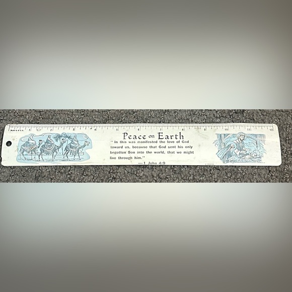 Office | Vintage Peace On Earth John 49 V606 Camel Metal Ruler | Poshmark